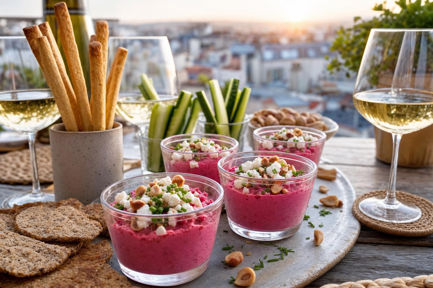 Ces verrines rose vif à base de légume racine vont remplacer les chips ...