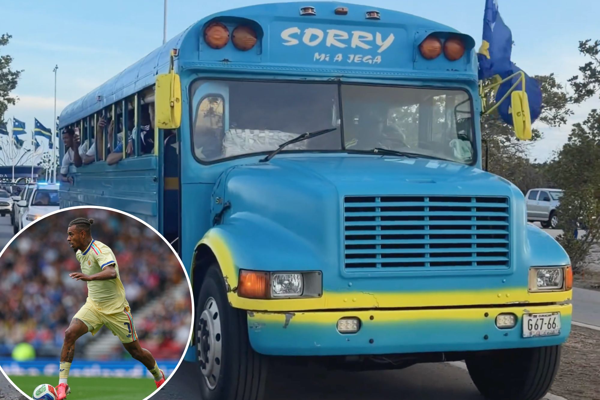 World Cup’s tiniest country ever arrives in school bus with no windows