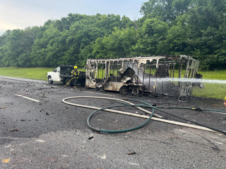 Trailer full of fireworks catches fire, causes explosions endangering ...
