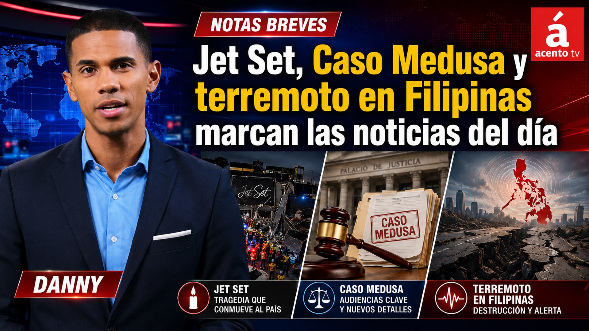 Jet Set, caso Medusa y terremoto en Filipinas marcan las noticias del día