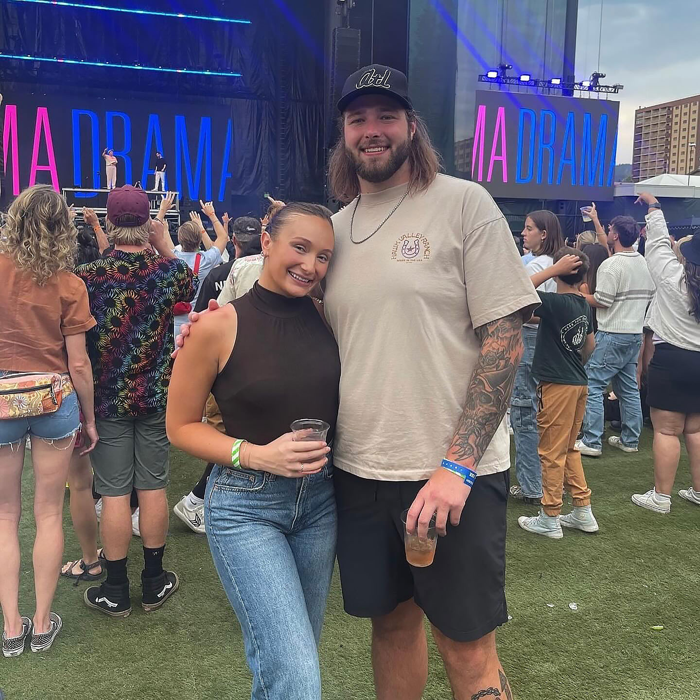 Mike Vrabel poses with wife Jen as their son Tyler announces his engagement