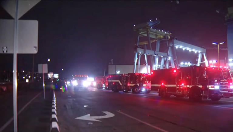 Huge fire breaks out on colossal new Navy oil warship docked in San Diego
