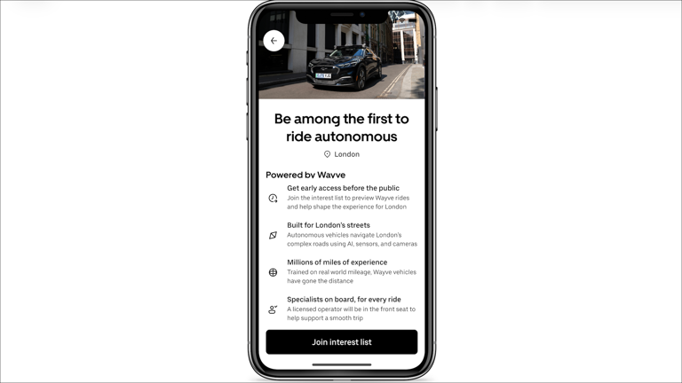 Here's how to try out a robotaxi ride in London using the Uber app