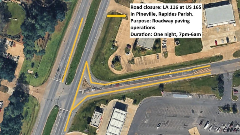 Nighttime road closure announced in Pineville near Kingsville Walmart