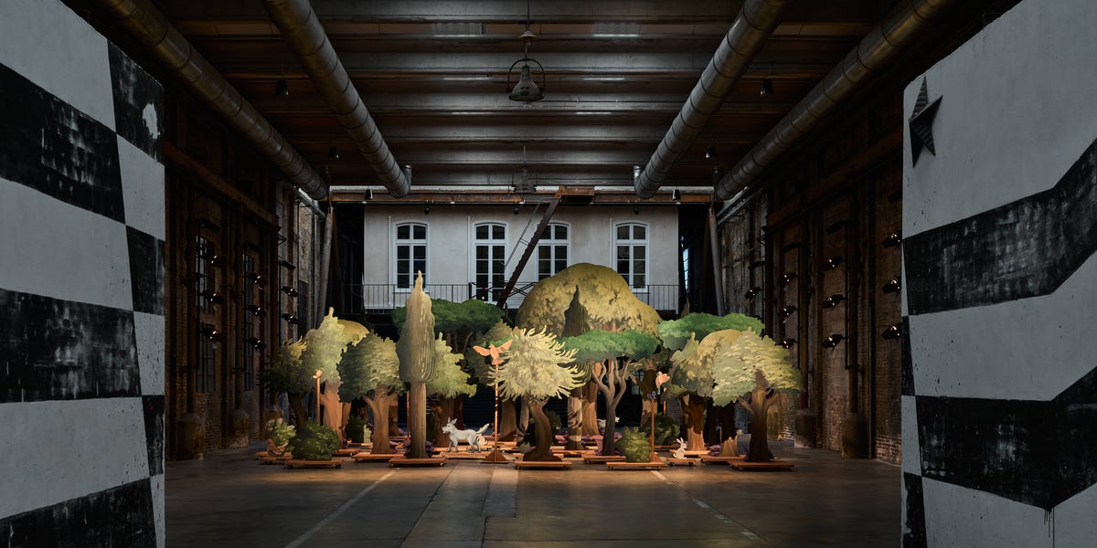 How Golden Goose created a storybook forest in a Venetian warehouse