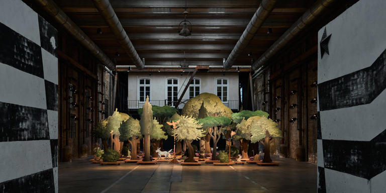 How Golden Goose created a storybook forest in a Venetian warehouse