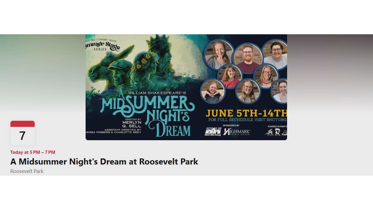 Black Hills Community Theater presents 'A Midsummer Night's Dream' at ...
