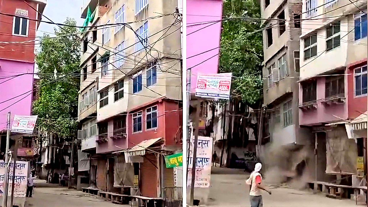 Six-storey building collapses in massive dust cloud during demolition ...