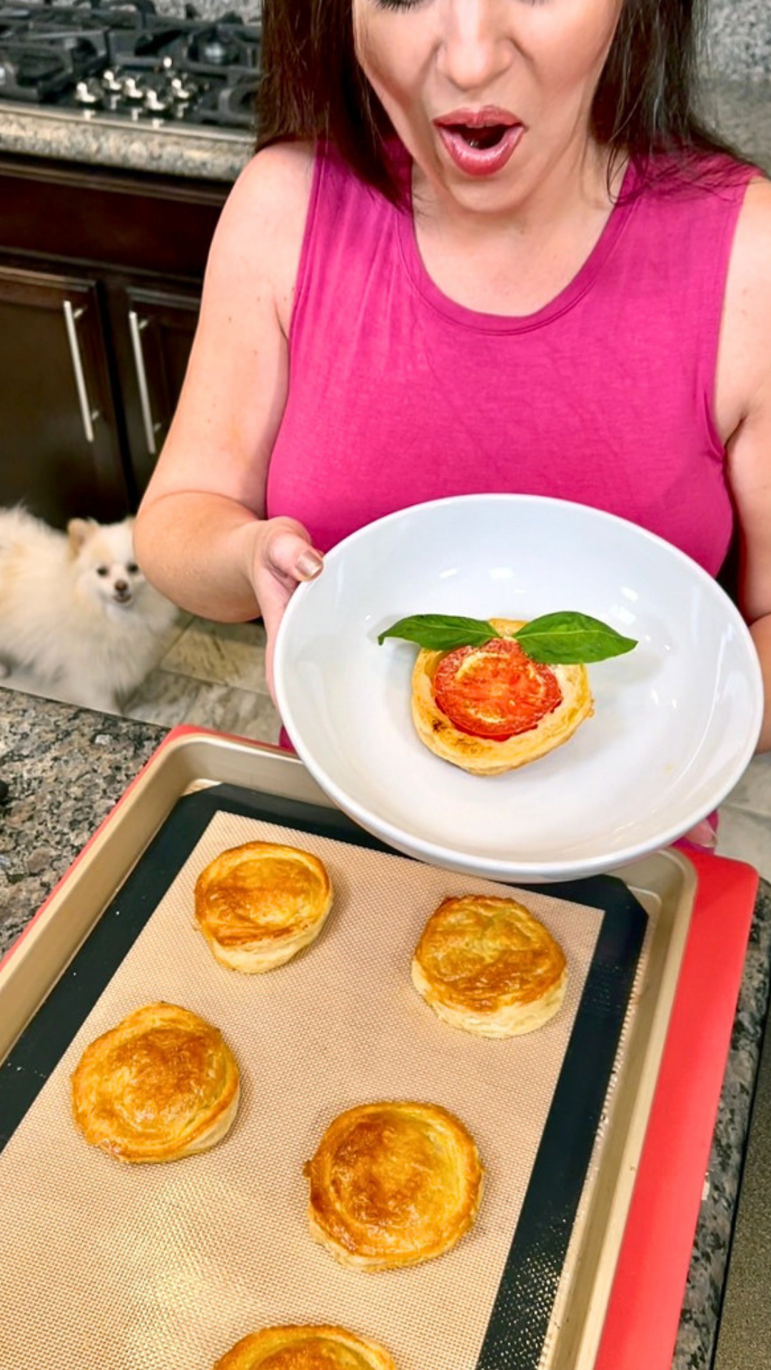 Upside down tomato puff pastry tart