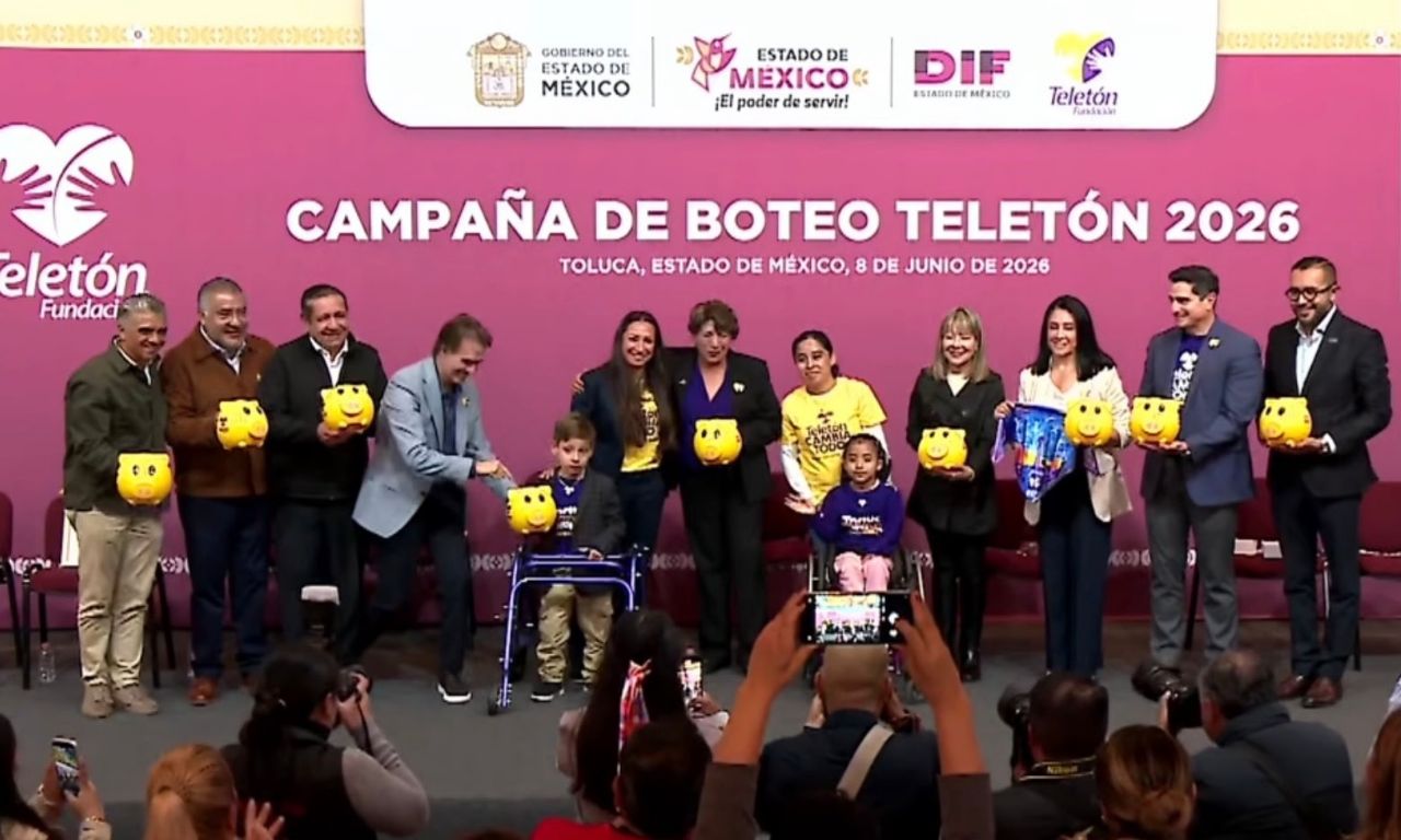 Da inicio Delfina Gómez con campaña de boteo del Teletón 2026 en Edomex