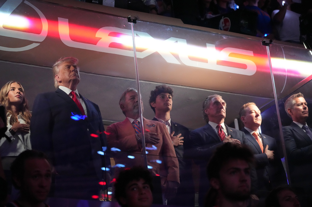 Trump hosts Lee Zeldin and Dan Scavino in presidential suite for NBA Finals