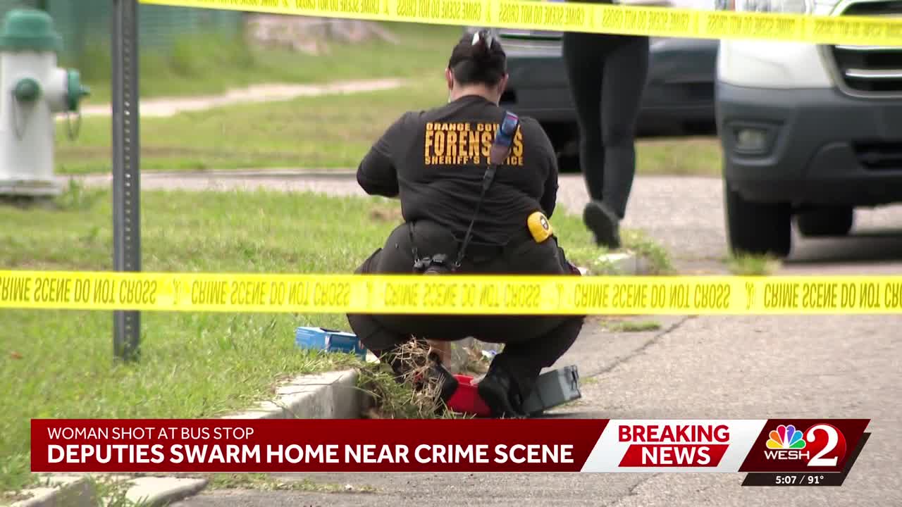 Suspect on the loose after woman shot at Orange County bus stop