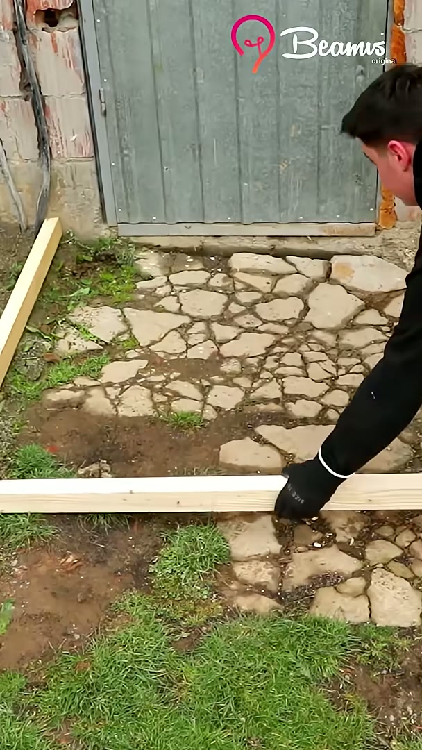 The easy way to build a concrete base #diy #concrete #build #trick