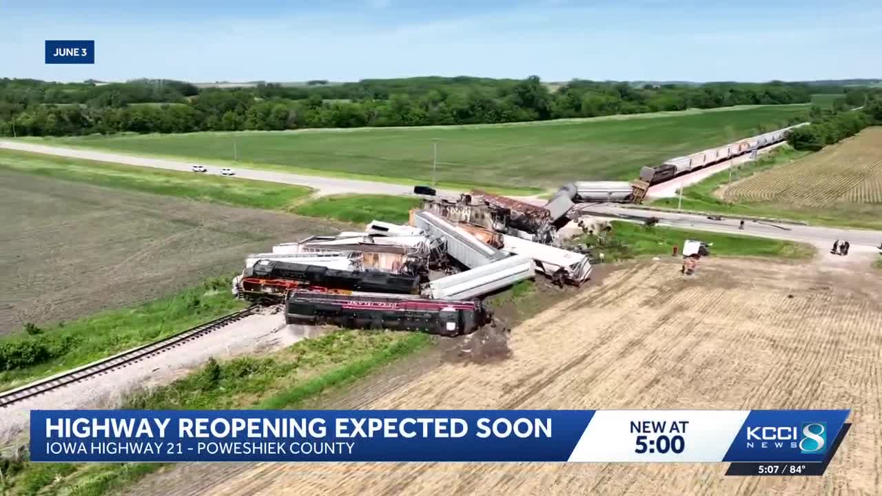 Iowa Highway 21 in Poweshiek County set to reopen after fatal train crash