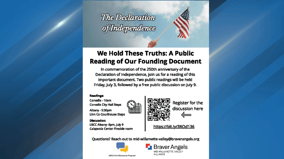 Public invited to 'We Hold These Truths' Declaration of Independence ...