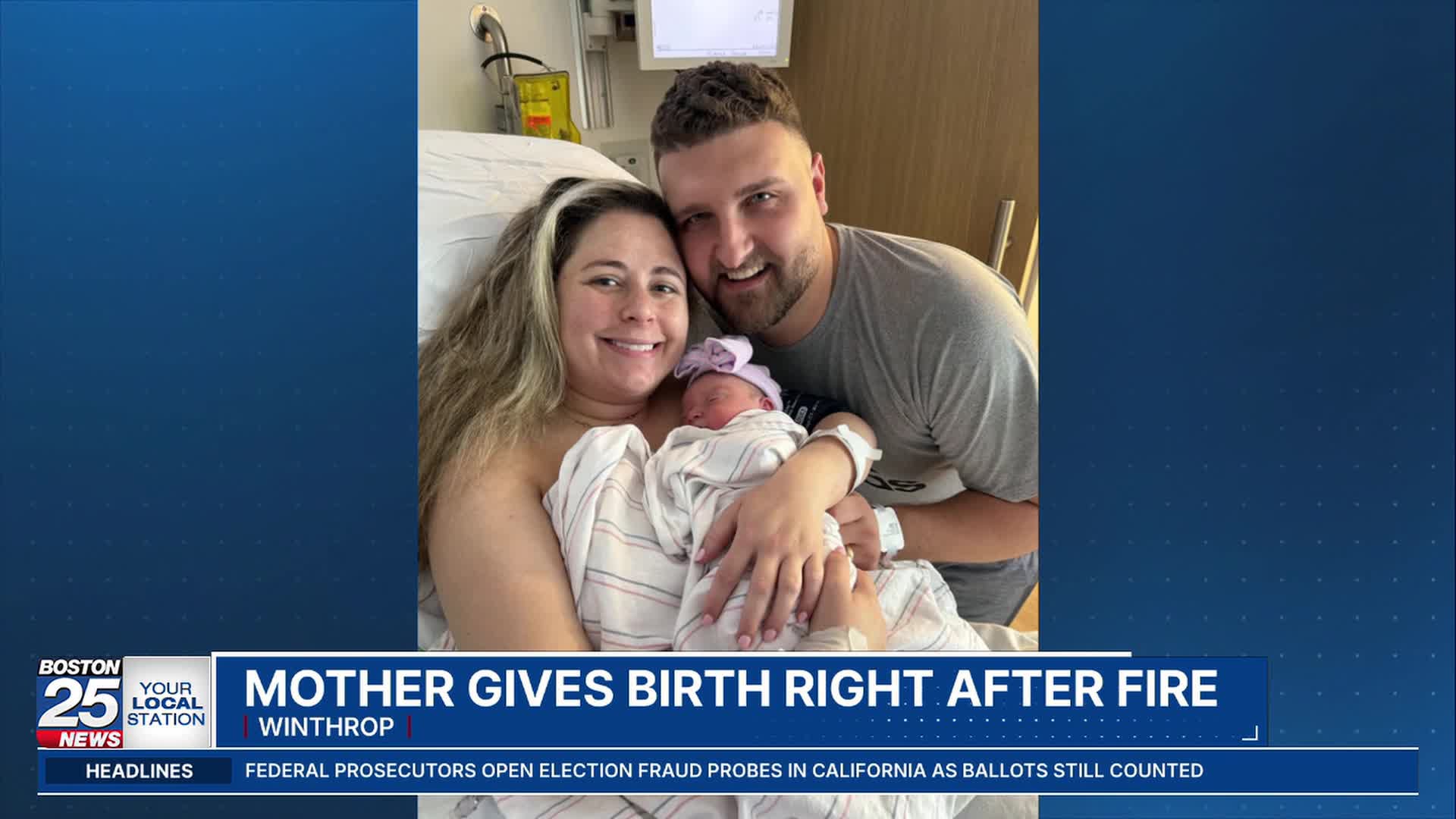 Woman gives birth after being rescued from house fire in Winthrop