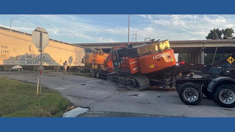 Road closed after wreck involving train and 18-wheeler in Lufkin