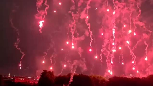 What are the red flares spotted in London sky last night?