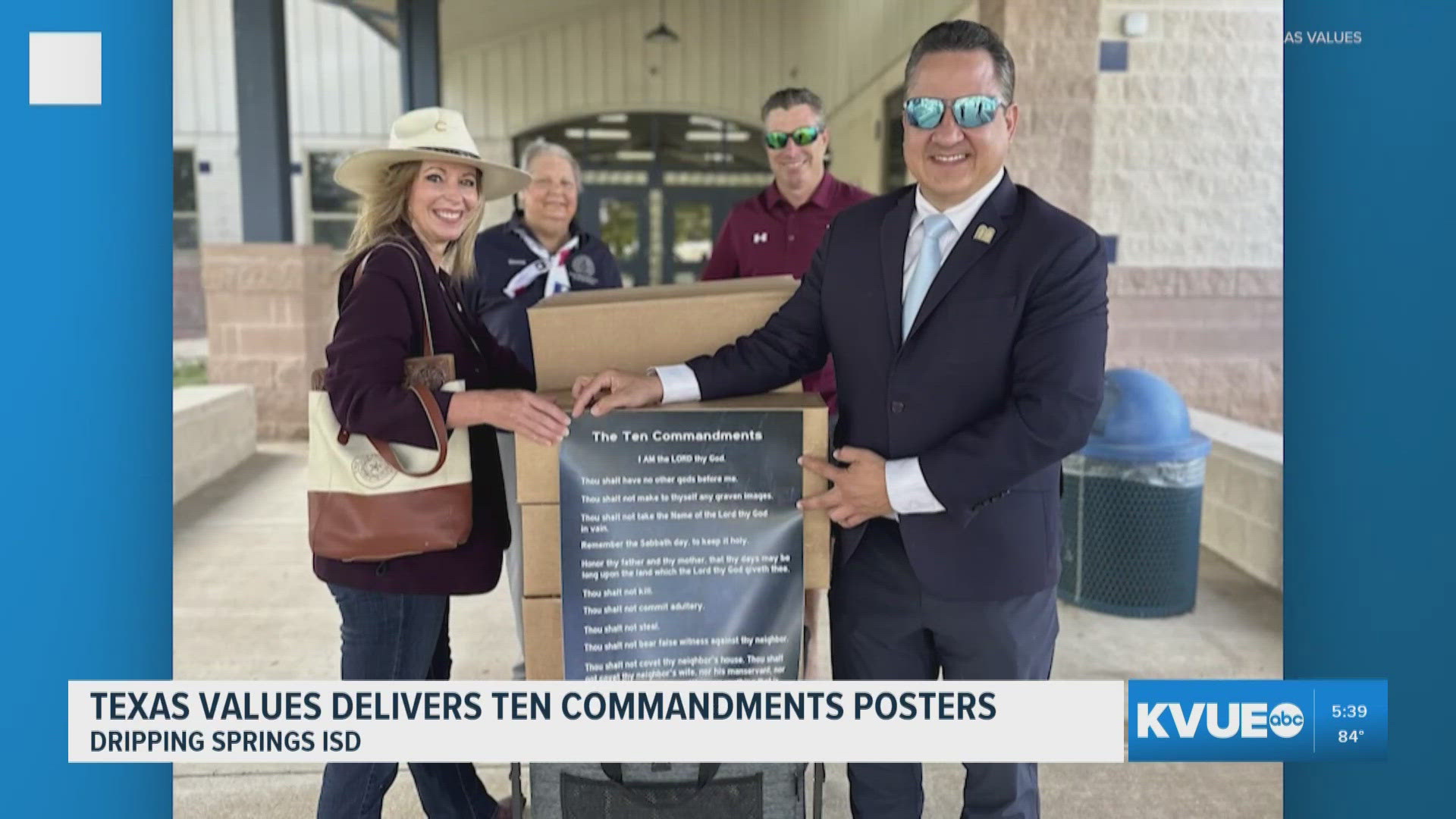 Texas Values delivers Ten Commandments posters to Dripping Springs ISD