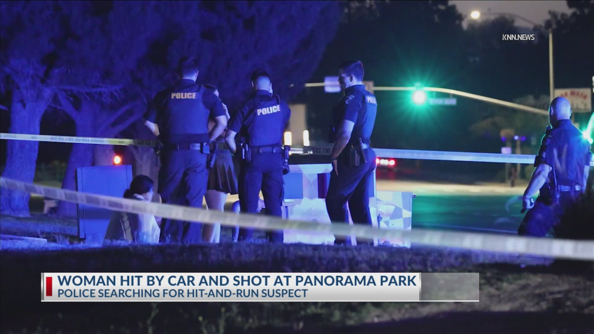 Woman hit by car and shot at Panorama Park