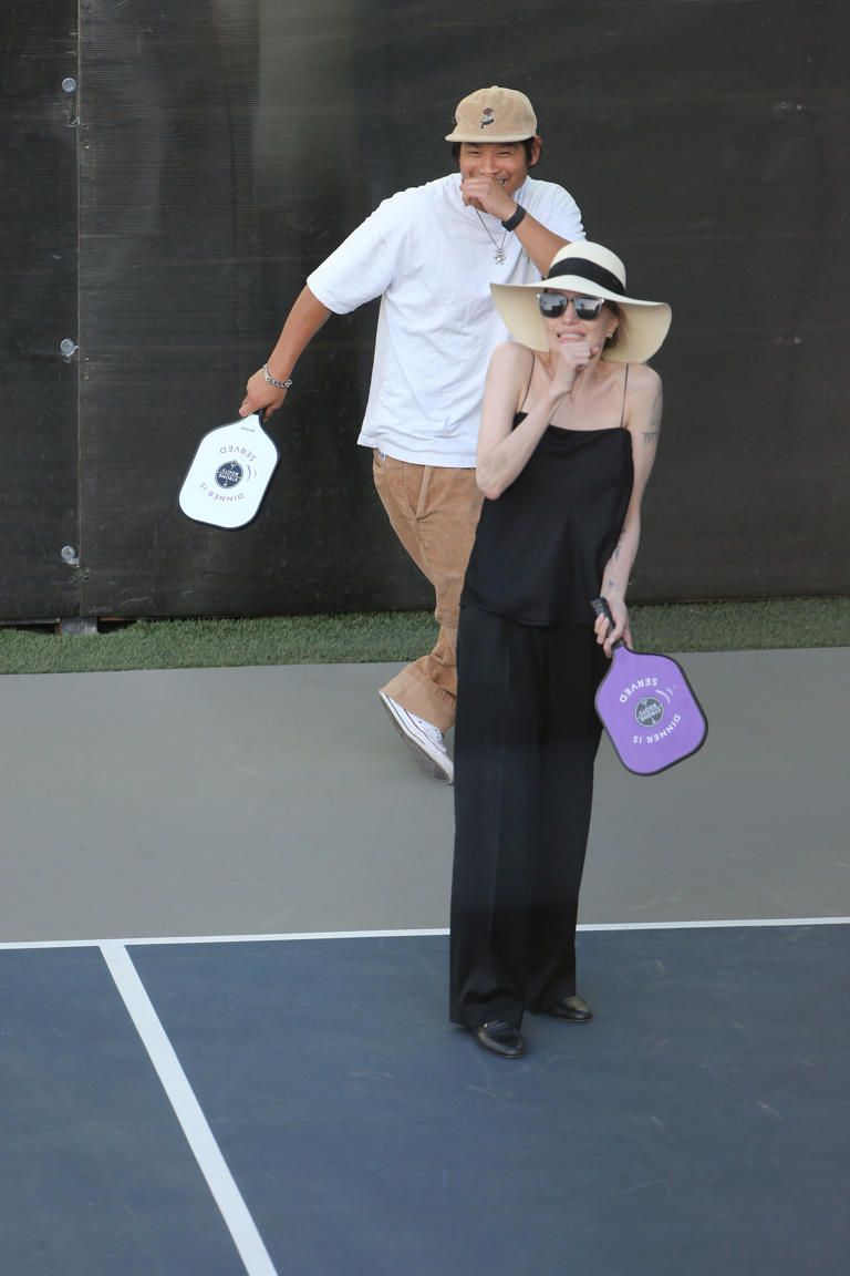 Angelina Jolie plays pickleball with her kids in playful pics