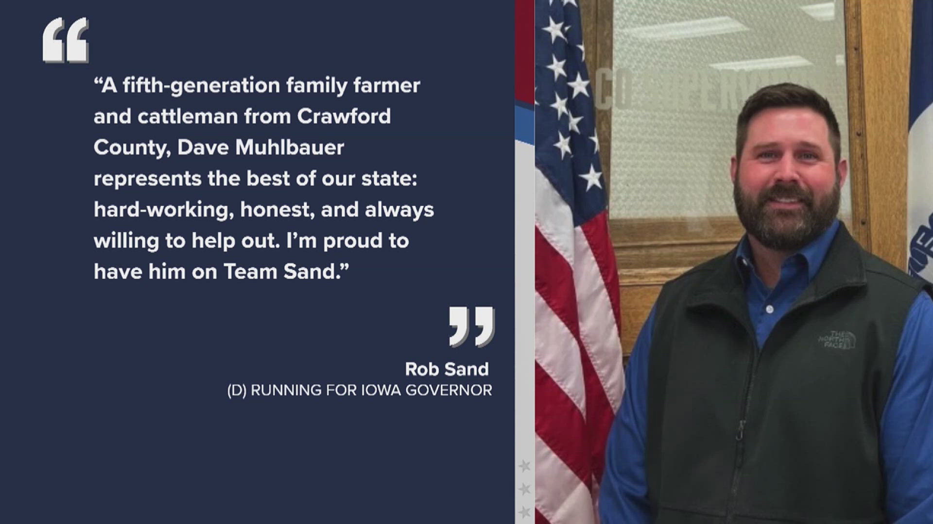 Rob Sand announces running mate