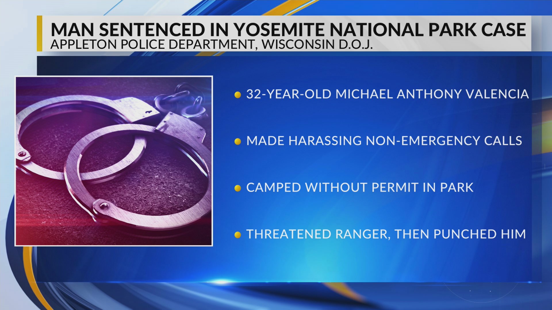Man sentence in yosemite national park case