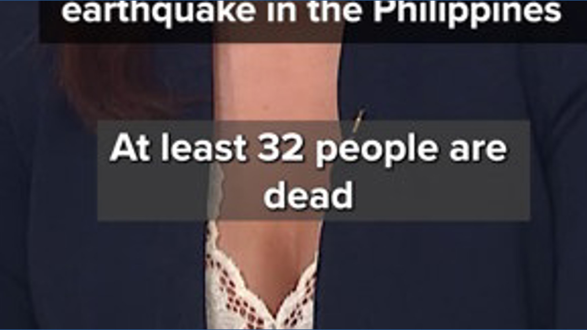 School children outside during earthquake in the Philippines.