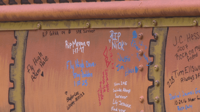 Suicide awareness bus & spirit house makes Kingdom City stop