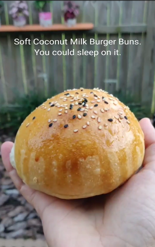 Soft coconut milk burger buns recipe: The overnight method for better ...