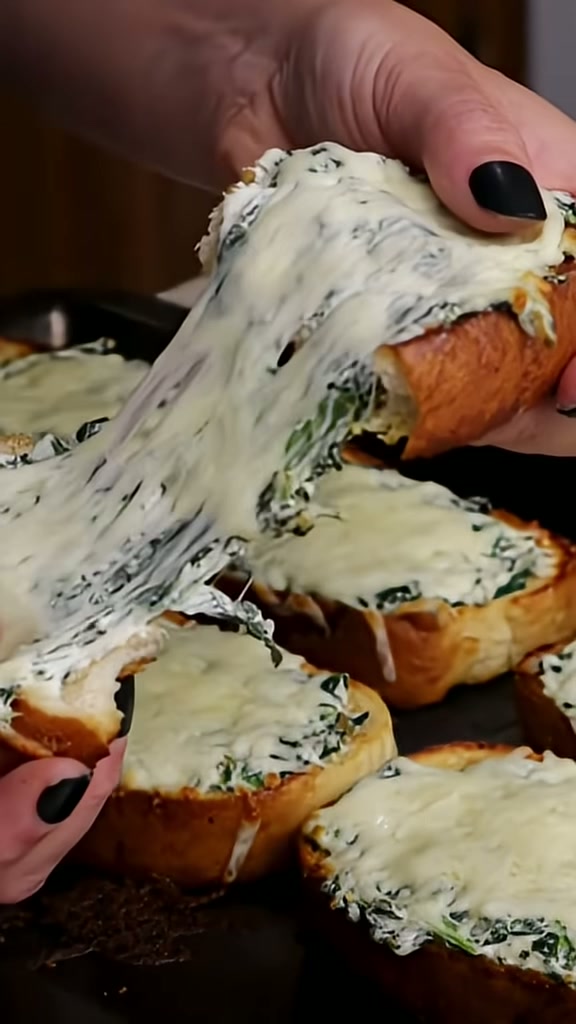 Spinach dip stuffed garlic bread with tomato soup | Easy 5-ingredient ...