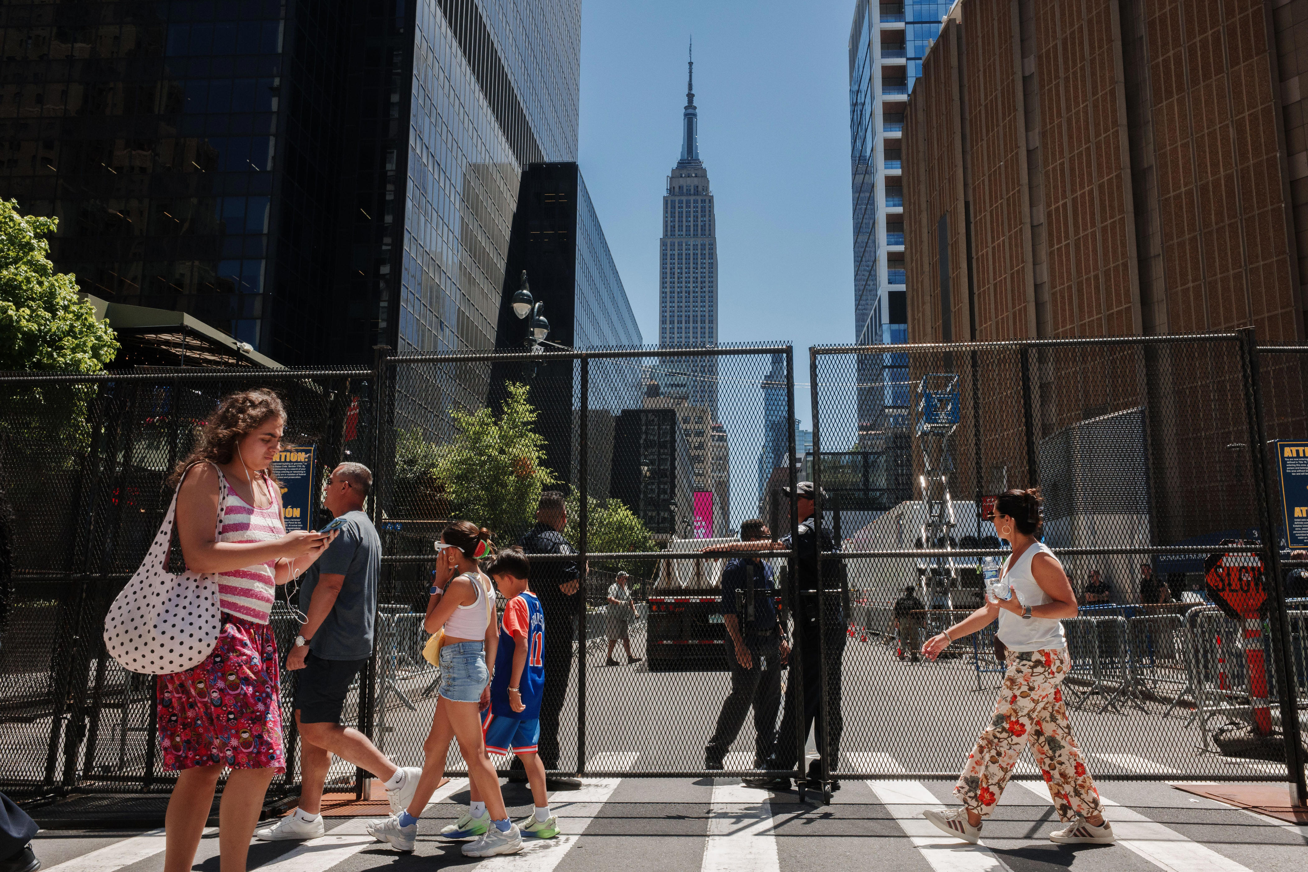 New York on high alert outside Garden before NBA Final, President