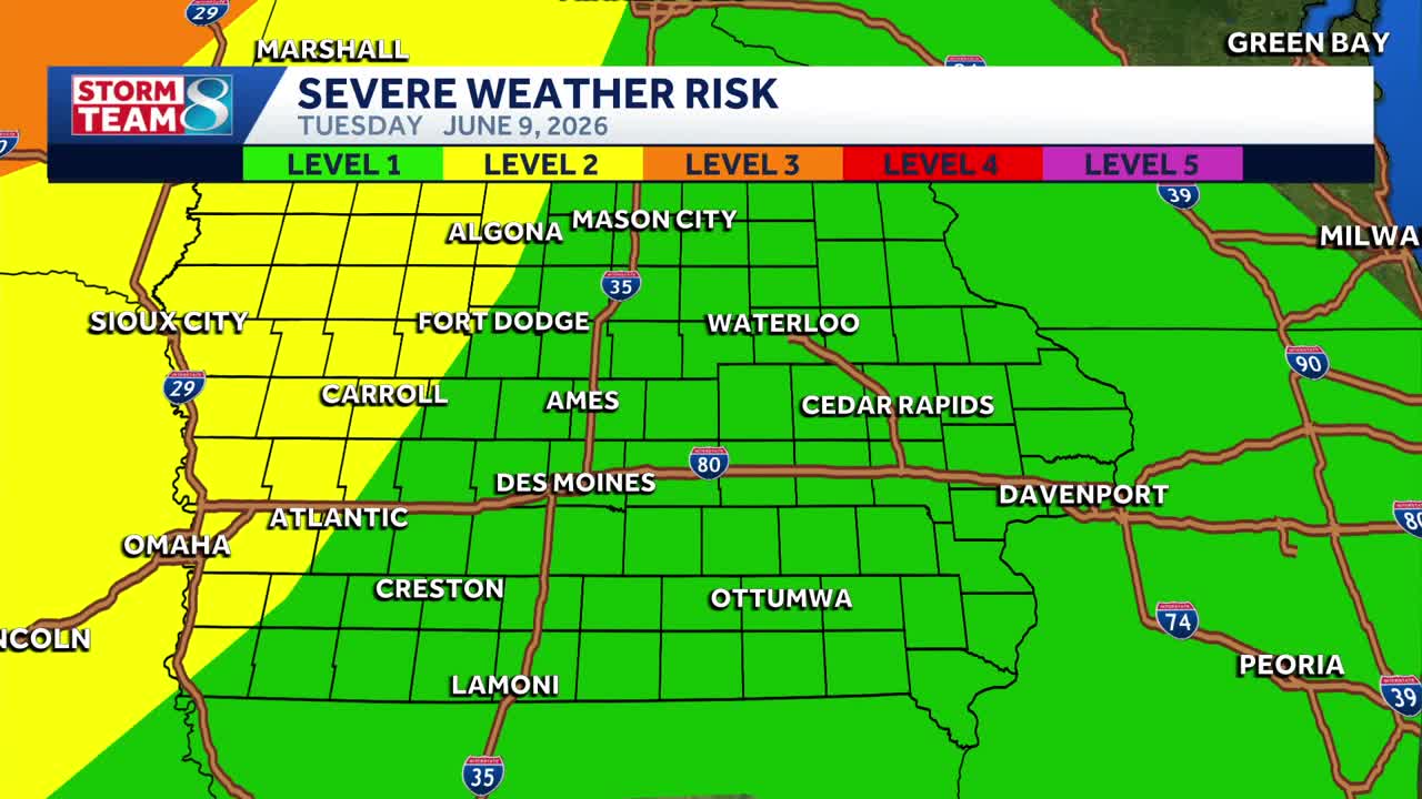Iowa weather: Triple digit heat indices followed by strong to severe storms