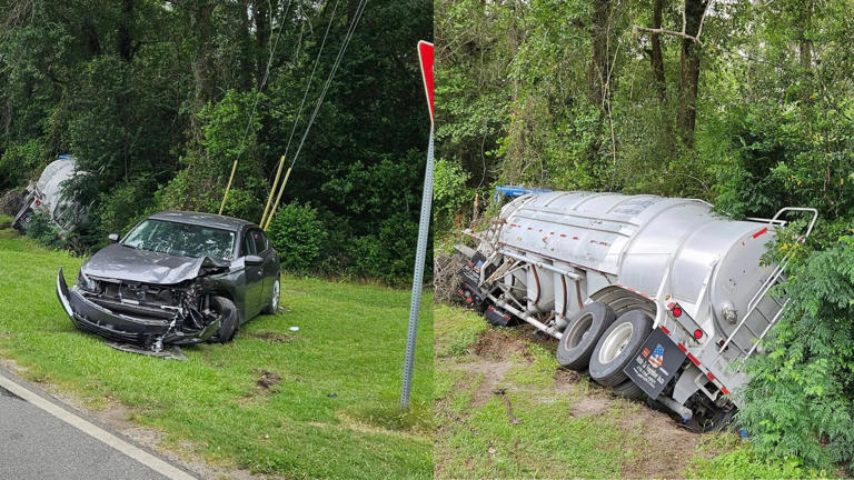 Tanker overturns, causes traffic delays in Camilla