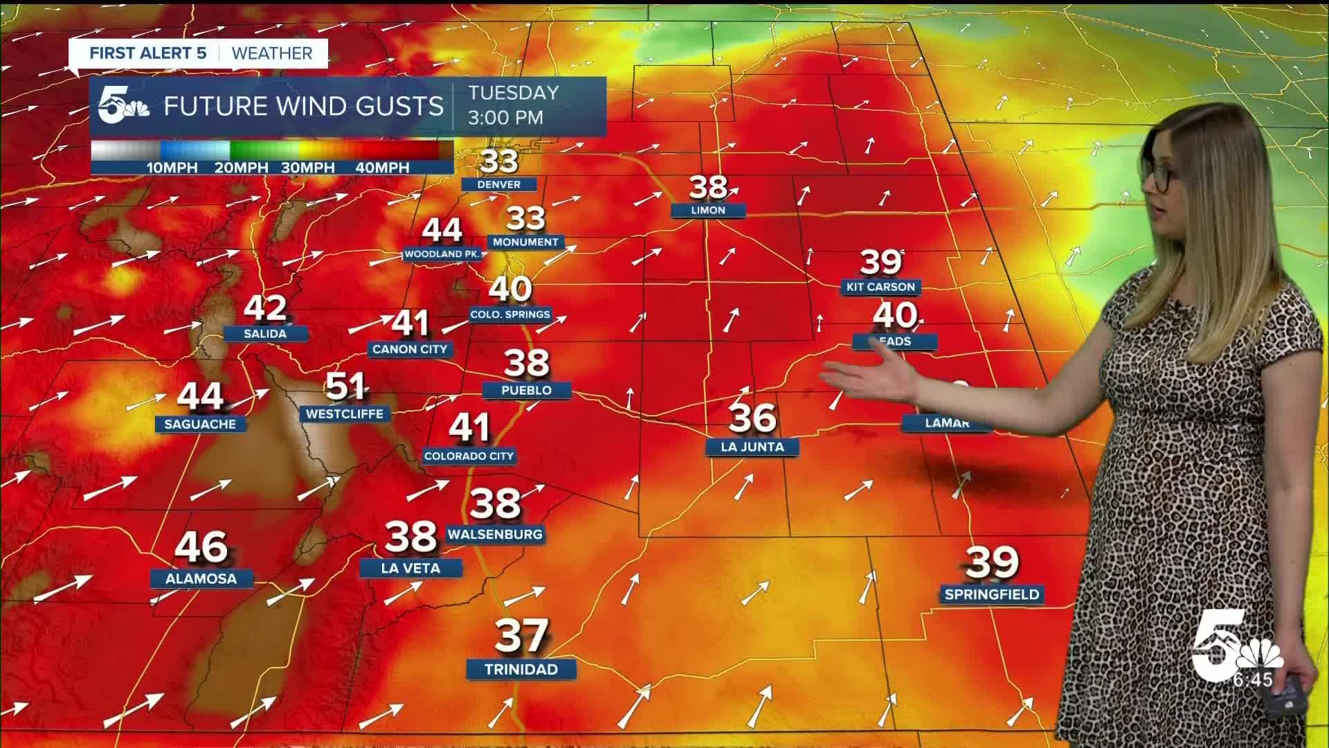 Hot and gusty: Fire danger remains high through Wednesday