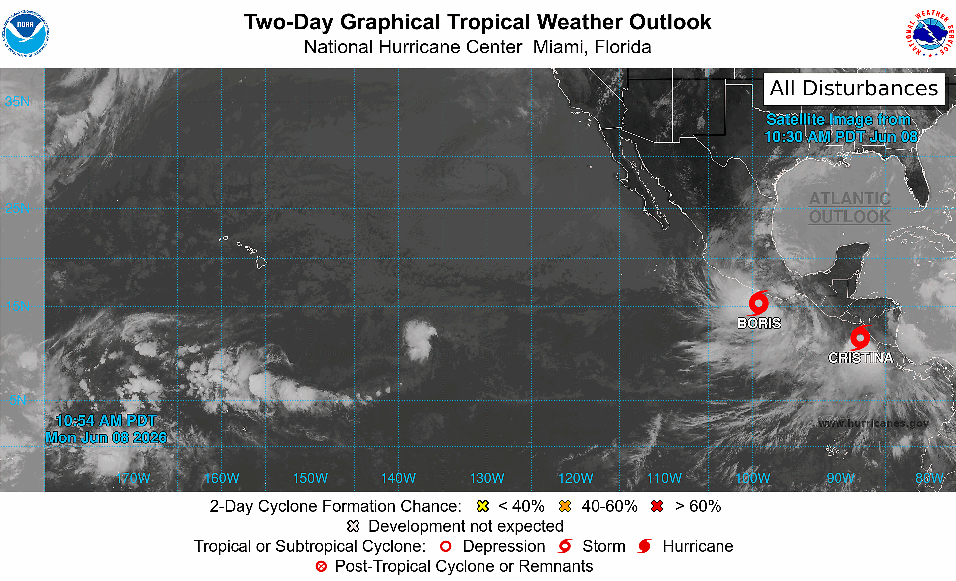 Tropical storm tracker: Boris and Cristina's current forecast ...