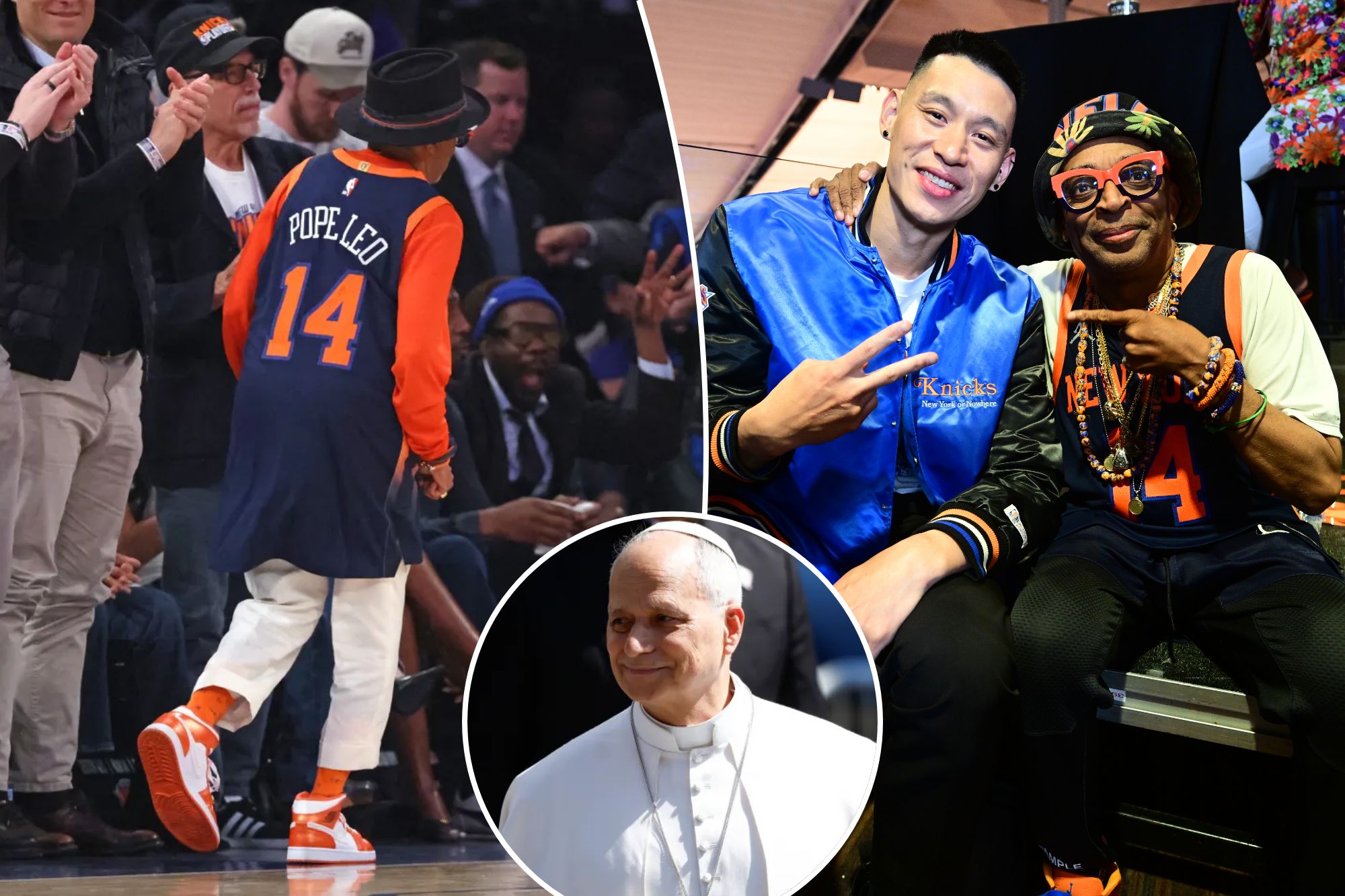 Spike Lee wears autographed Pope Leo XIV Knicks jersey at NBA Finals Game 3
