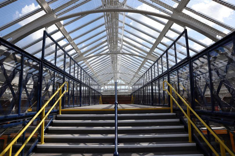 Whitley Bay Metro footbridge finally reopens after storm damage three ...