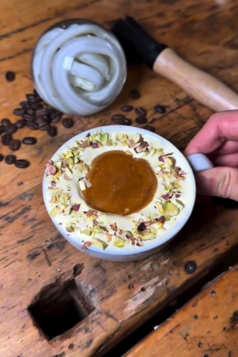 Pistachio cream espresso delight