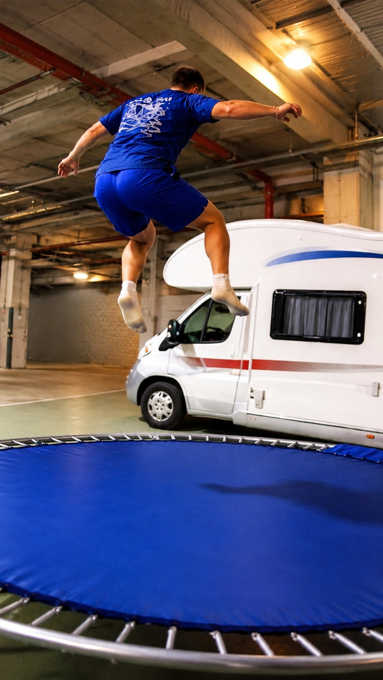 RV stunt creates huge airborne action moment