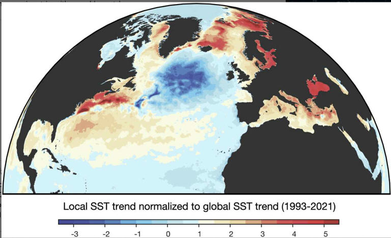Oceans are warming - but one spot is getting colder. It could be a clue ...