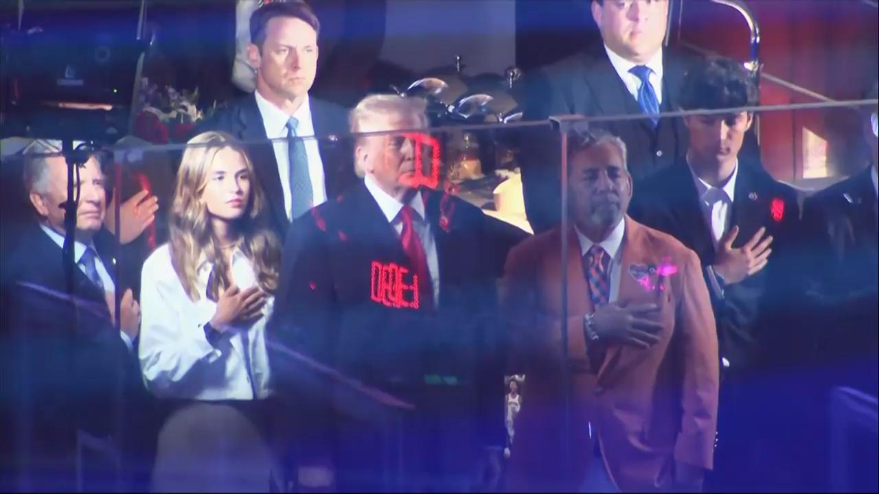 Trump is attending NBA Finals game 3 between Knicks and Spurs