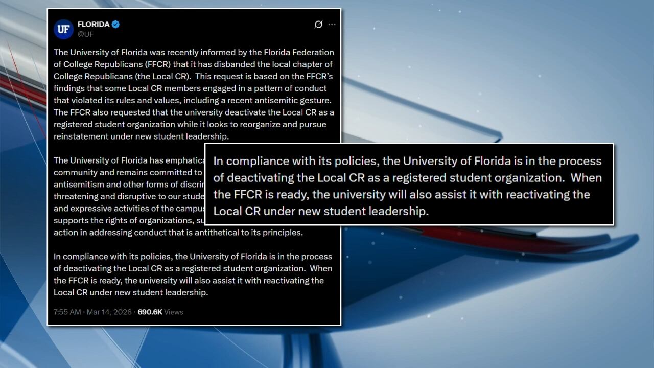 UF College Republicans lawsuit over group’s dissolution heads to trial