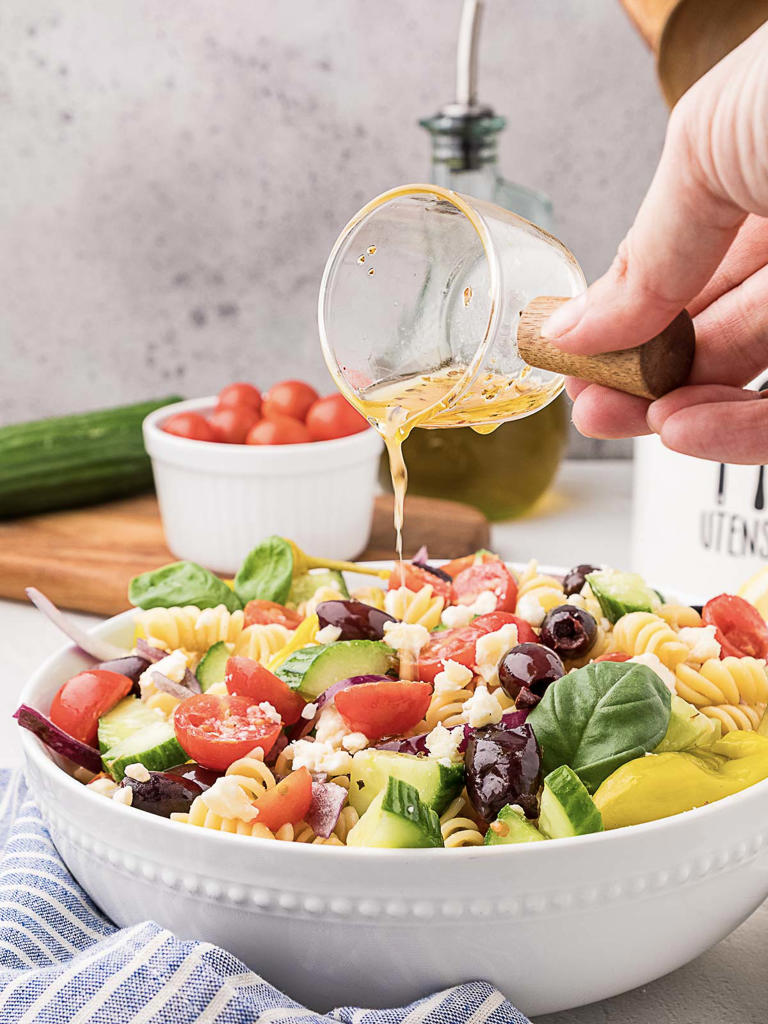 Greek salad meets pasta salad in this summer classic