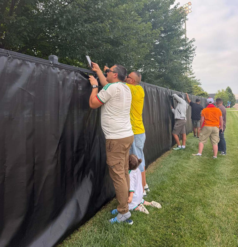 Fans gather at Rock Chalk Park to try to catch Algeria men's soccer ...