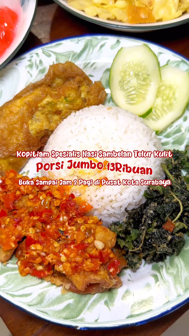 Nasi Sambelan Enak di Kopitiam Tengah Kota Surabaya