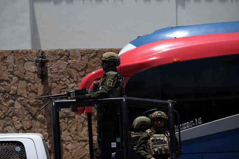 Iran team escorted to Tijuana stadium by Mexico's National Guard