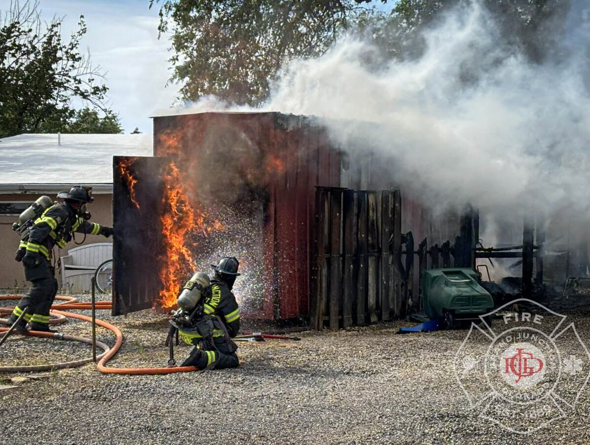 Grand Junction shed fire spreads to home