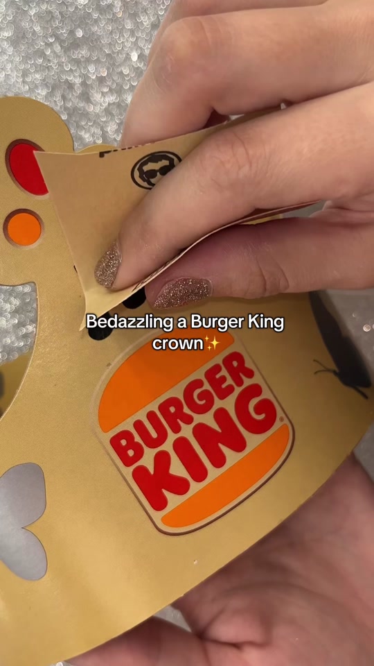 Bedazzled Burger King crown DIY gift