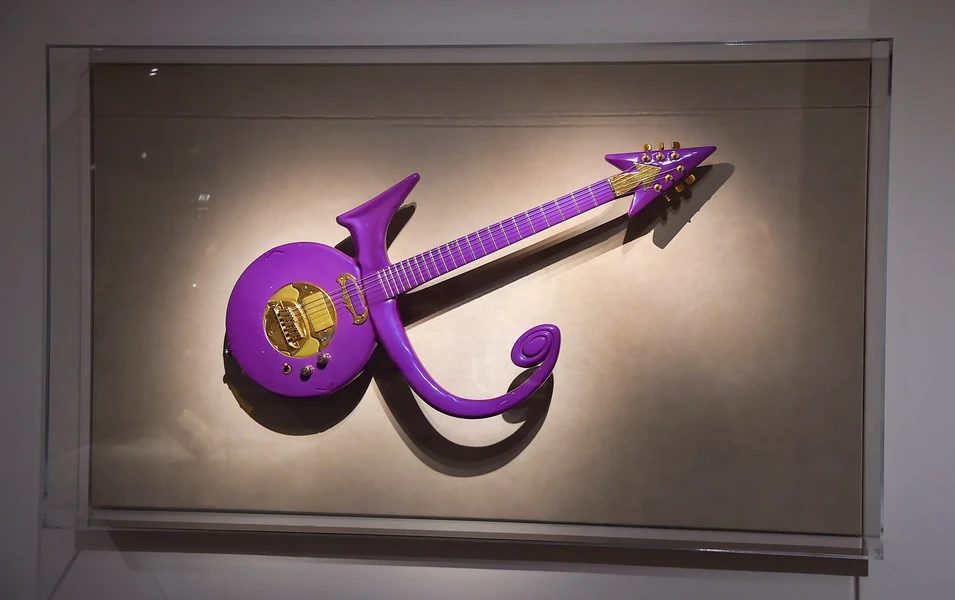 Prince’s iconic Love Symbol guitar goes on display at the Met